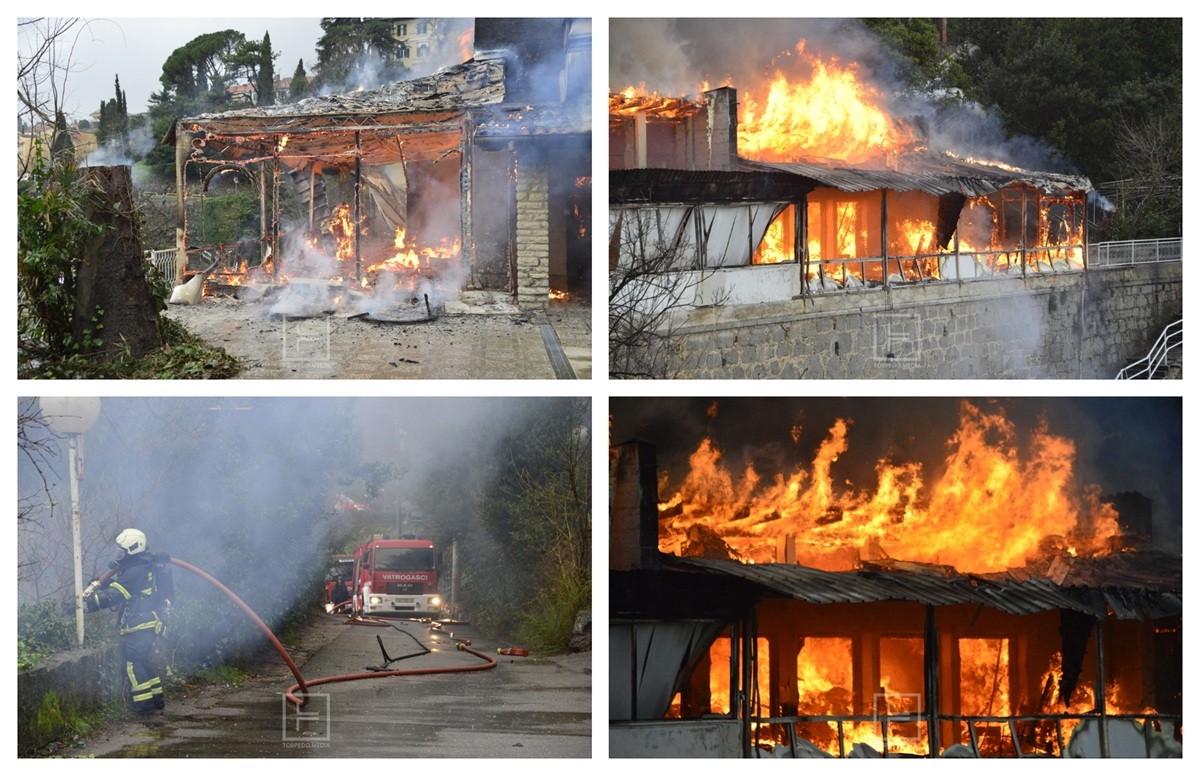 [VIDEO/FOTO] Silina vatrene stihije - Požar restorana Amfora gasilo 20 ...